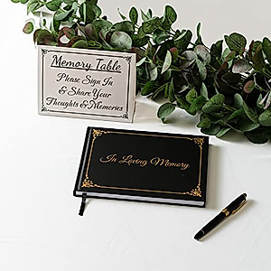 Elegant Funeral Guest Book for Memorial Service - Hardcover Memorial Guest Book for Funeral, Box, Pen & Sign - Memorial Service Guest Book Set of 4 - Memory Book for Celebration of Life Guest Book