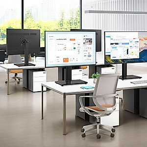 Single Monitor Stand VESA Mount for 13-32 Inch Screens, Free-Standing Monitor Riser with Swivel Tilt Rotation Height Adjustable, VESA Monitor Mount up to 44lbs, VESA 75x75，100x100mm