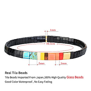 KELITCH New Miyuki Tila Beaded Stretch Bracelets Women Tila Bracelets Stackable Friendship Bracelets