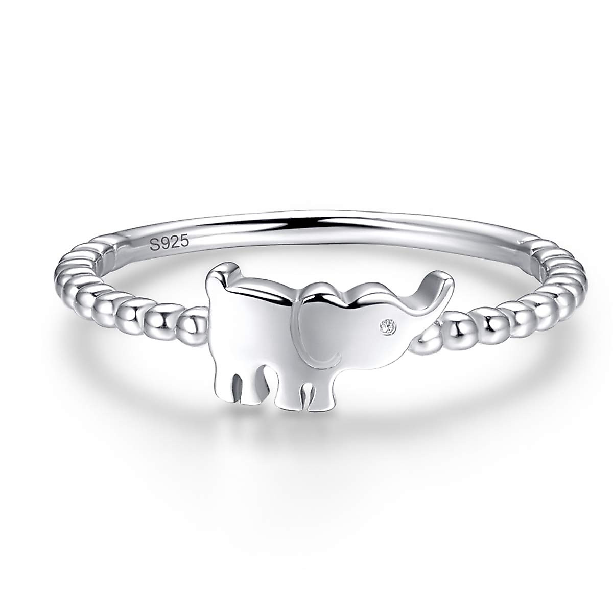 AVECON Women Fashion Rings 925 Sterling Silver Elephant Rings 925 Sterling Silver Animal Rings for Women Comfort Fit Size 7