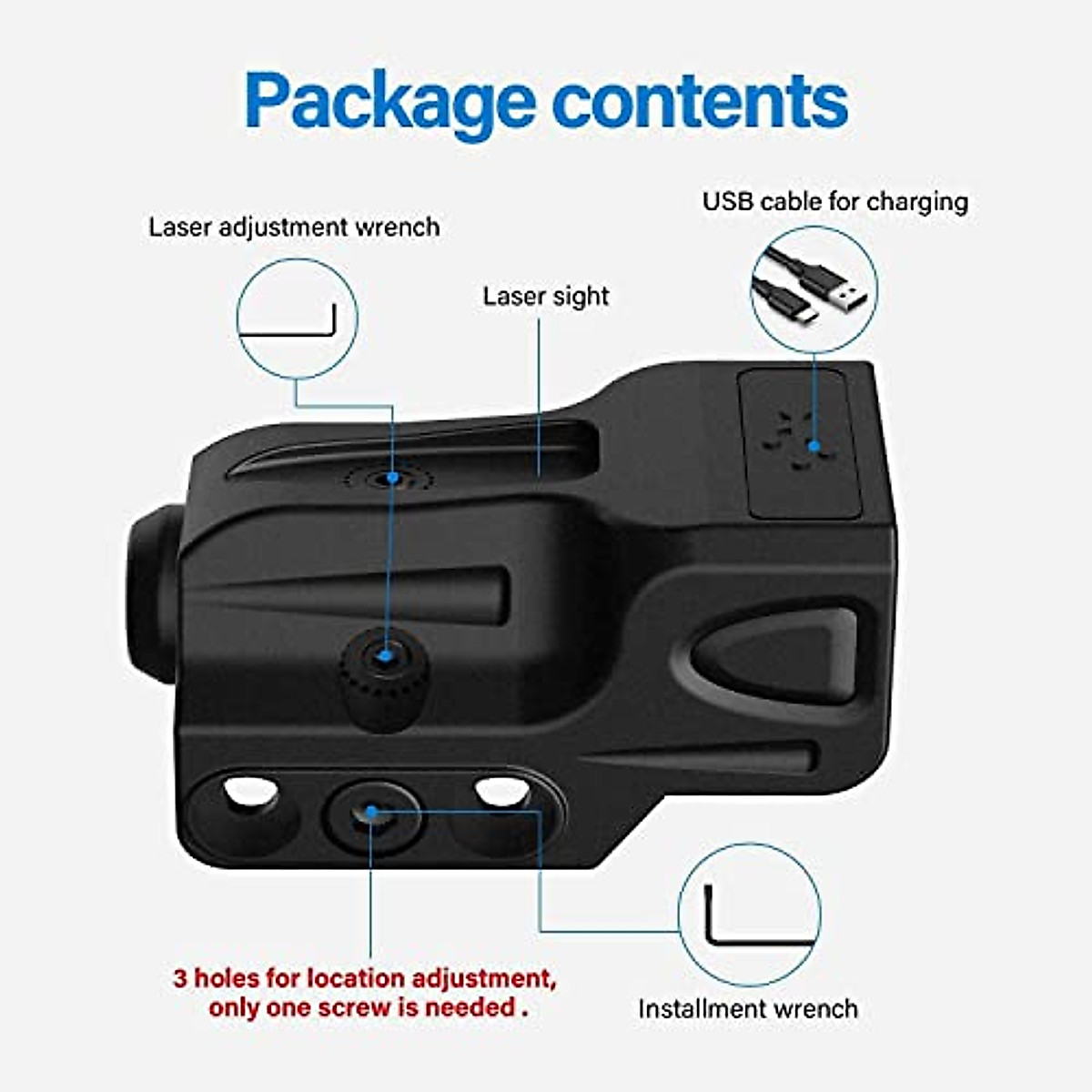 Gmconn Mini Tactical Green Laser Sights Ultra Low Profile Green Dot Laser Gun Sight for Pistols, Fit Picatinny Rail, USB Rechargeable, Lightweight (Green Laser
