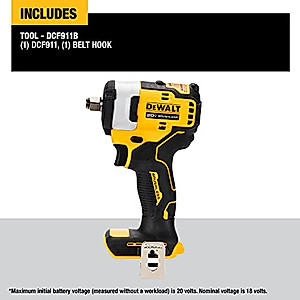 DEWALT DCF911B 20V MAX* 1/2" Impact Wrench with Hog Ring Anvil (Tool Only)
