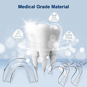 EZGO Teeth Whitening Trays, BPA Free Moldable Mouth Trays, Custom Fit, Comfortable, Trimmable Mouth Guard, Used on Teeth Grinding, Teeth Whitening, and Sports Campaign (3 Trays)