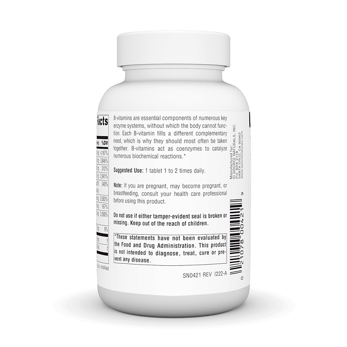 Source Naturals B-50 Complex 50 mg B-Vitamins for Energy Production Support - 100 Tablets