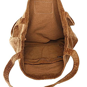 YARUODA Women Shoulder Handbags Casual Hobo Bags Corduroy Shopper Tote Bag, Green