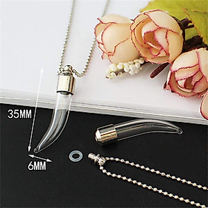 3PCS Blood Vial Necklace Vampire Jewellery Tooth Shaped Glass Fangs Vial Potion Pendant Choker Gothic Dracula Jewellery Gift (Shark's Tooth),35MM(H)x6MM(W)