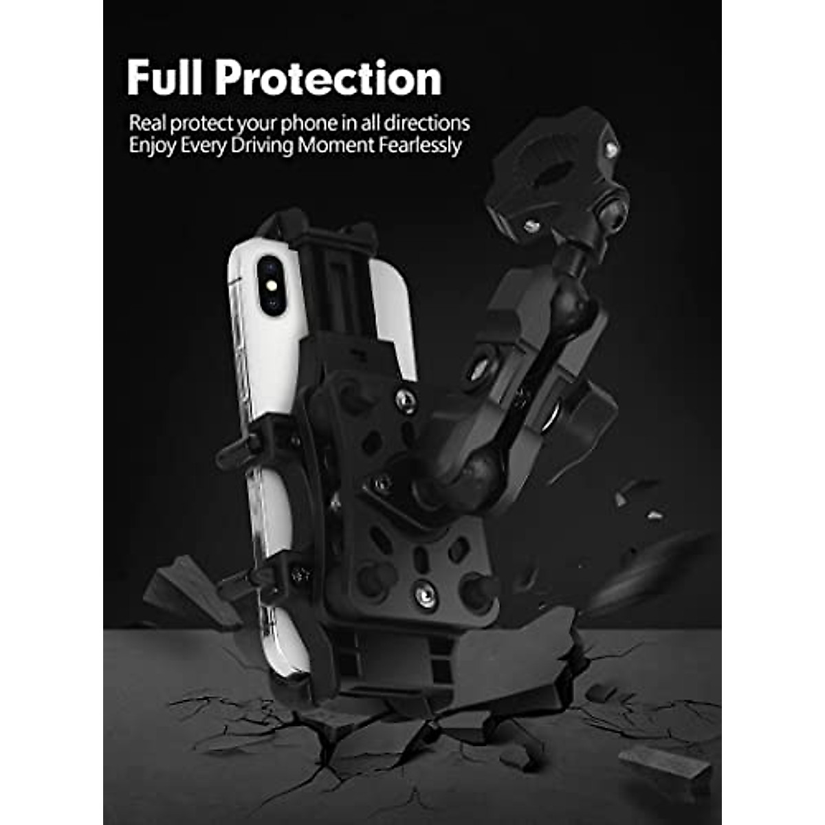 ZIDIYORUO Motorcycle ATV Phone Holder, Aluminum Heavy Duty Phone Mount for Motorcycle Universal 7/8"-9/8" Handlebars, Fit for All iPhone 14 13 12 Pro Max Android Samsung Smart Devices