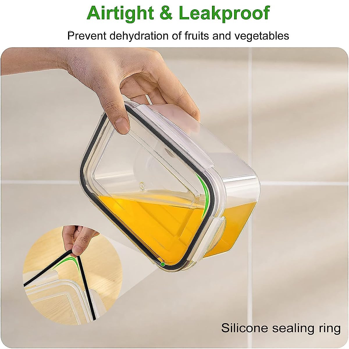 5 Pcs Fruit Storage Containers for Fridge, Berry Containers for Fridge with Lids, Airtight Fridge Organizer Bins with Vent Handle Lids, Keep Fruit, Vegetable, Meat Fresh Longer, Dishwasher Safe (5)