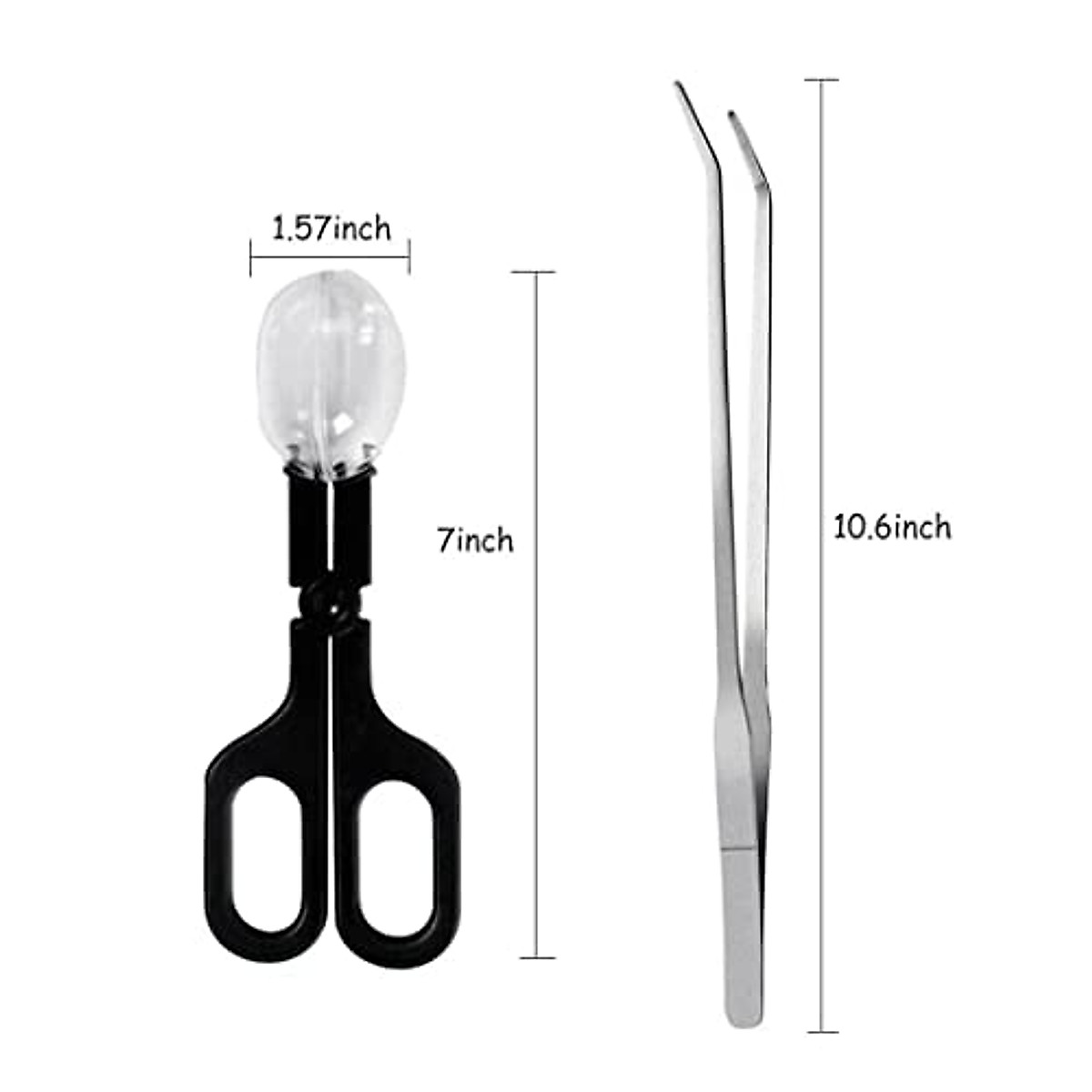 Reptile Feeding Tool Set,Feeding Clip and Long Tweezers for Hamsters,Insects,Turtle,Snake,Spider,Frog,Gecko,Chameleon and Other Small Animals