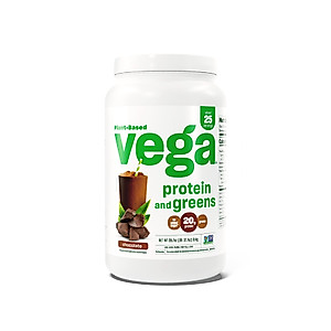Vega Protein and Greens Protein Powder, Chocolate - 20g Plant Based Protein Plus Veggies, Vegan, Non GMO, Pea Protein for Women and Men, 1lbs (Packaging May Vary)