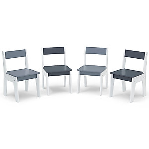 GAP GapKids Table and 4 Chair Set - Greenguard Gold Certified, Grey/White
