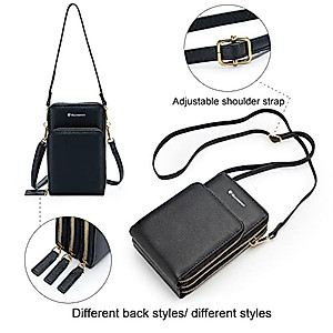 Maymooner Cell Phone Purse,Small Crossbody Bags For Women with Card Slots,Black