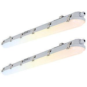 Bekada 4FT LED Vapor Tight Light 60W/50W/40W Selectable, 3500K/4000K/5000K Dimmable Vapor Proof Fixtures, 7800LM IP65 Waterproof LED Shop Light for Garage, Warehouse, 100-277V, UL Listed 2 Pack
