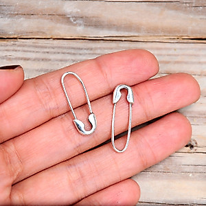 Sterling Silver Safety Pin Earrings for Women Boho-Magic Jewelry