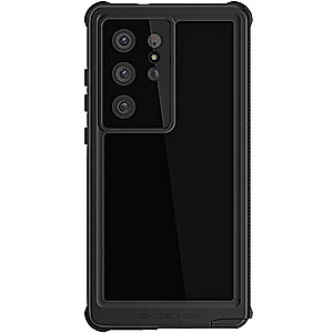 Ghostek NAUTICAL S23 Ultra Case Waterproof with Screen Camera Protector, Belt Clip Holster Rugged Heavy Duty Protective Full Body Phone Covers Designed for 2023 Samsung Galaxy S23 Ultra (6.8") (Black)
