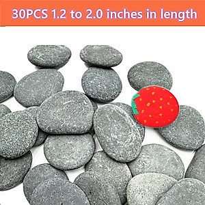 Lifetop 30PCS Small Painting Rocks, DIY Rocks Flat & Smooth Kindness Rocks for Arts, Crafts, Decoration, Gray Rocks for Painting,Hand Picked for Painting Rocks