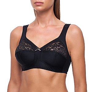 frugue Wireless Comfort Sleep Plus Size Bra Black US 40 C