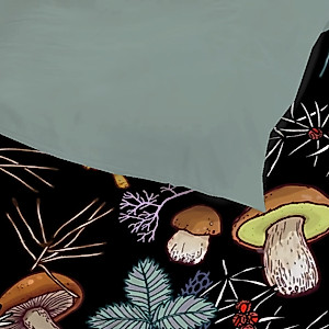 Dark Wild Forest Mushrooms Comforter Cover Luxury Soft 3 Piece Bed Sets 1 Quilt Cover 2 Pillowcases – Queen 90X90 in Ultra Soft Microfiber Bedroom Set