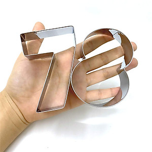 LILIAO Numbers Cookie Fondant Cutter Set - 9 Piece - From 0 to 8, 6 upside down is 9 - Stainless Steel