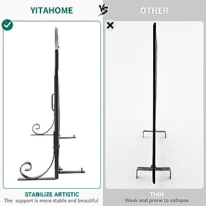 YITAHOME Folding Fireplace Screen with Doors, 50.39x32.28in Large Flat Guard Indoor Fireplace Screens Solid Wrought Iron Frame with Metal Furnace Fireguards Safe Spark Protector for Living Room, Black