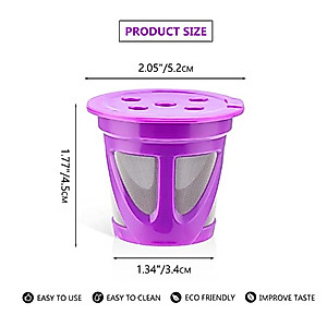 Velocvil 4 Reusable K Cups for Keurig K Supreme and K Supreme Plus Coffee Makers, Refillable Single Cup Coffee Filters for Keurig K Supreme Plus Coffee Brewer, Purple