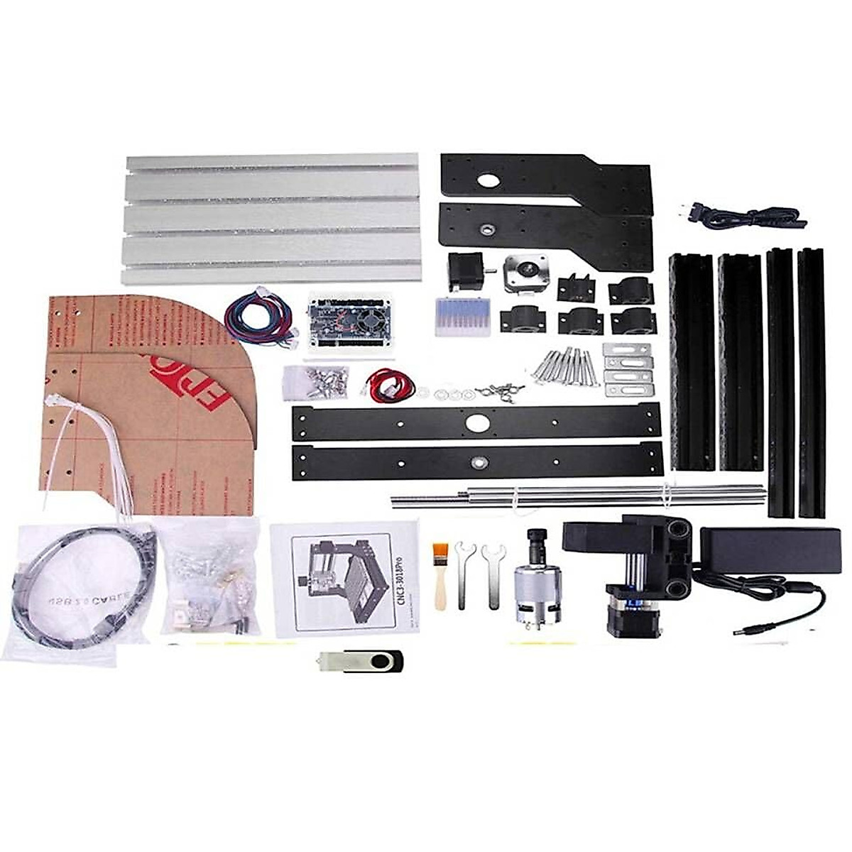 CNCTOPBAOS CNC 3018 Pro Max 3 Axis Desktop DIY Mini Wood Router Kit Engraver Woodworking PCB PVC Milling Engraving Carving Machine GRBL Control with ER11 Collet (3018 Pro Max)