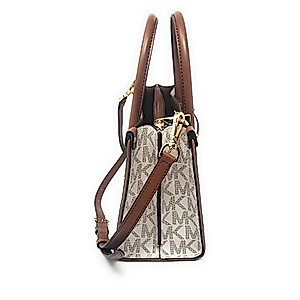 Michael Kors Center Stripe Maple Small Crossbody Satchel, Vanilla/Luggage