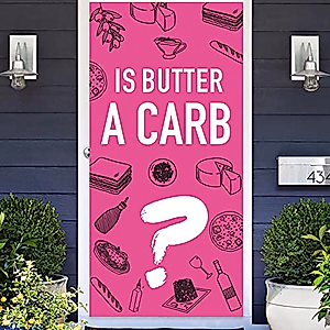 Is Butter A Carb| Hot Rose Pink Happy Birthday Banner Background Burn Book Theme Decor for Bridal Shower Wedding Night Out Hen Movie Bachelorette Party Girls Woman Favors Decorations, Multicolor