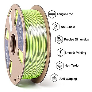 Silk Magic PLA Purple-Yellow +Shiny Silk Multicolor Rainbow PLA Glod-Yellow, 2 Pcs