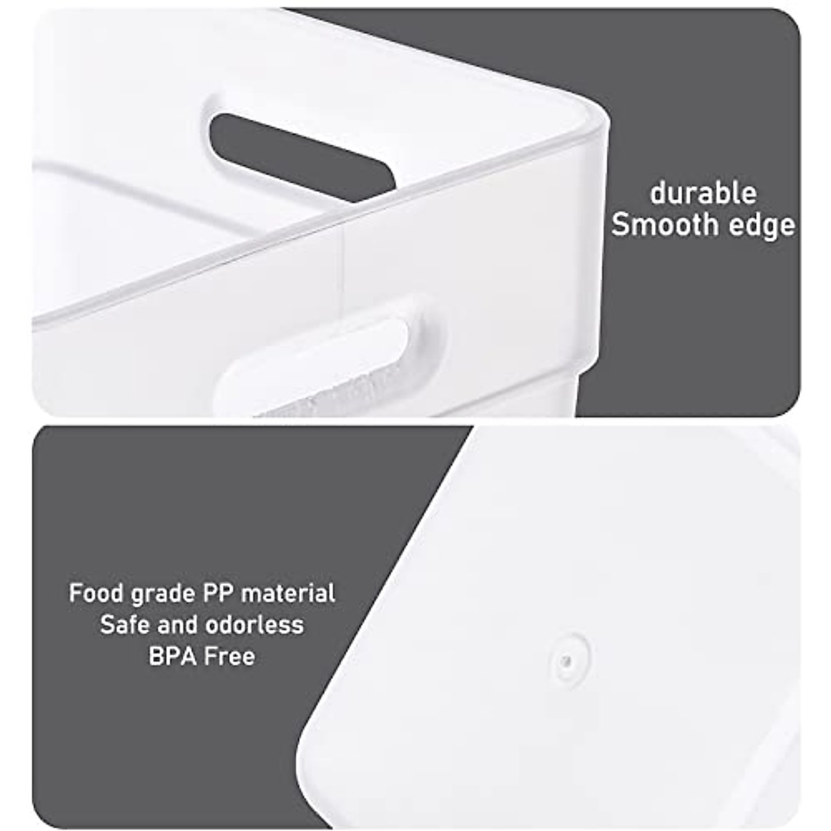 WonLiq 3 Pack - Refrigerator Organizer Container, Fridge Side Door Small Objects Storage Container, Kitchen Household Sundries Storage Box (Large size)
