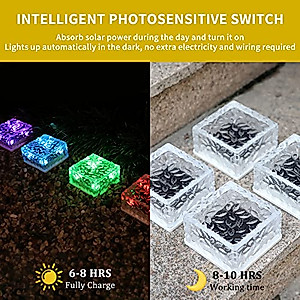 XINGTONG Solar Outdoor Lights Solar Brick Lights Landscape Path Light Garden Decoration Yard Paver Road Lighting Recessed Paver for Garden, Pathway, Patio, Walkway Decor(Warm White, 6 Pack)