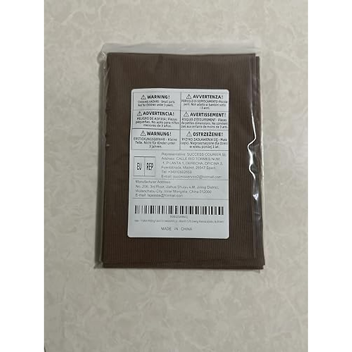 TinaKim Ribbing Fabric for Sweatshirts, Jacket Hoodies Waistbands Neckbands Cuffs Sewing Material (43x8in, 96 Brown)