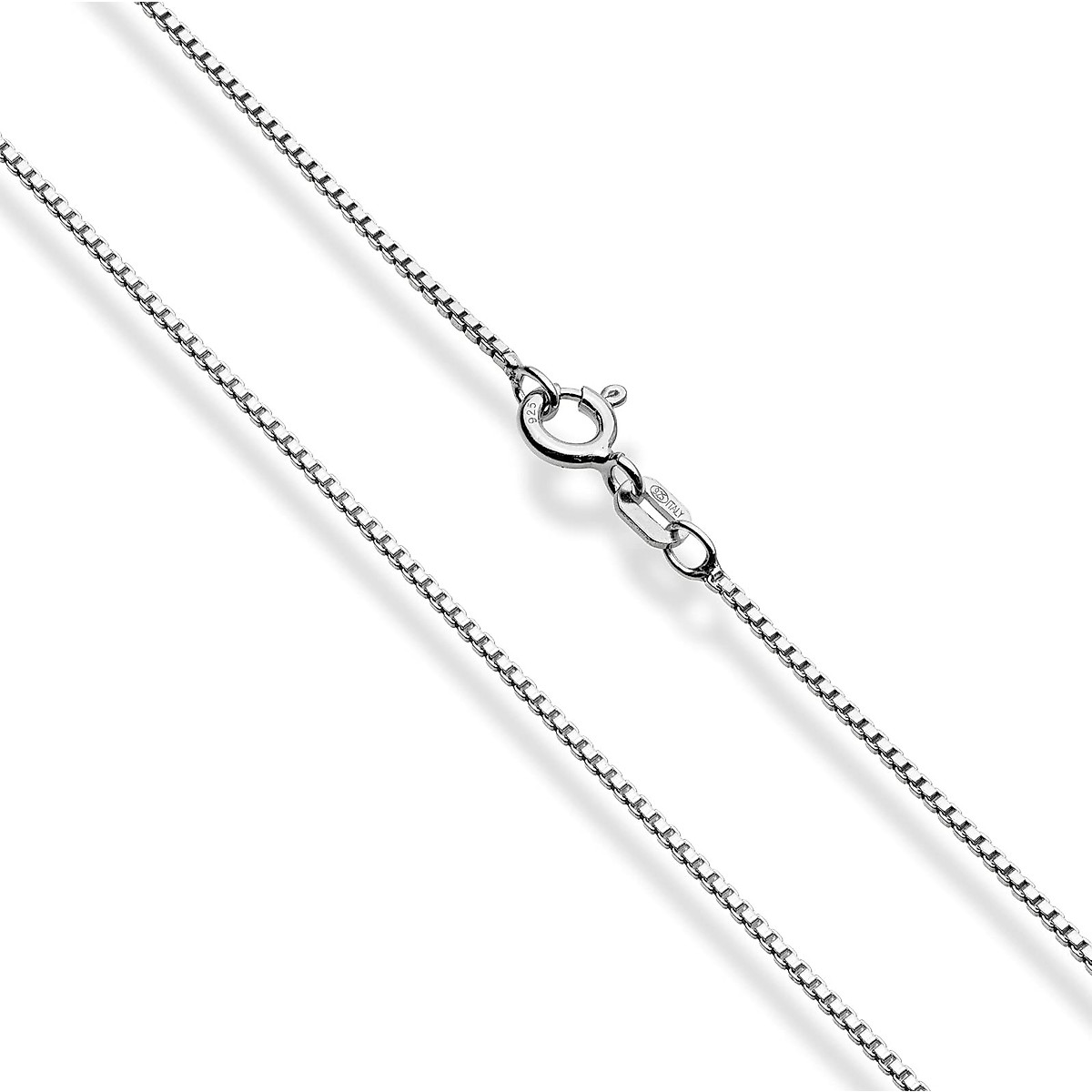 Miabella Solid 925 Sterling Silver Italian 1mm Box Chain Necklace for Women, Made in Italy (Length 24 Inches)