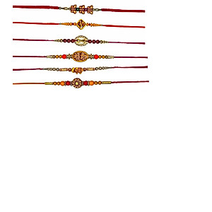 USA HOUSE Set of 12 Rakhi for Brother, Bracelet Brother and Rudraksha Designing Rakhi, Raksha Bandhan Gift, Wrist Bands Loving Sibling/ Sister, Father, & Friends Design 16 multicolored
