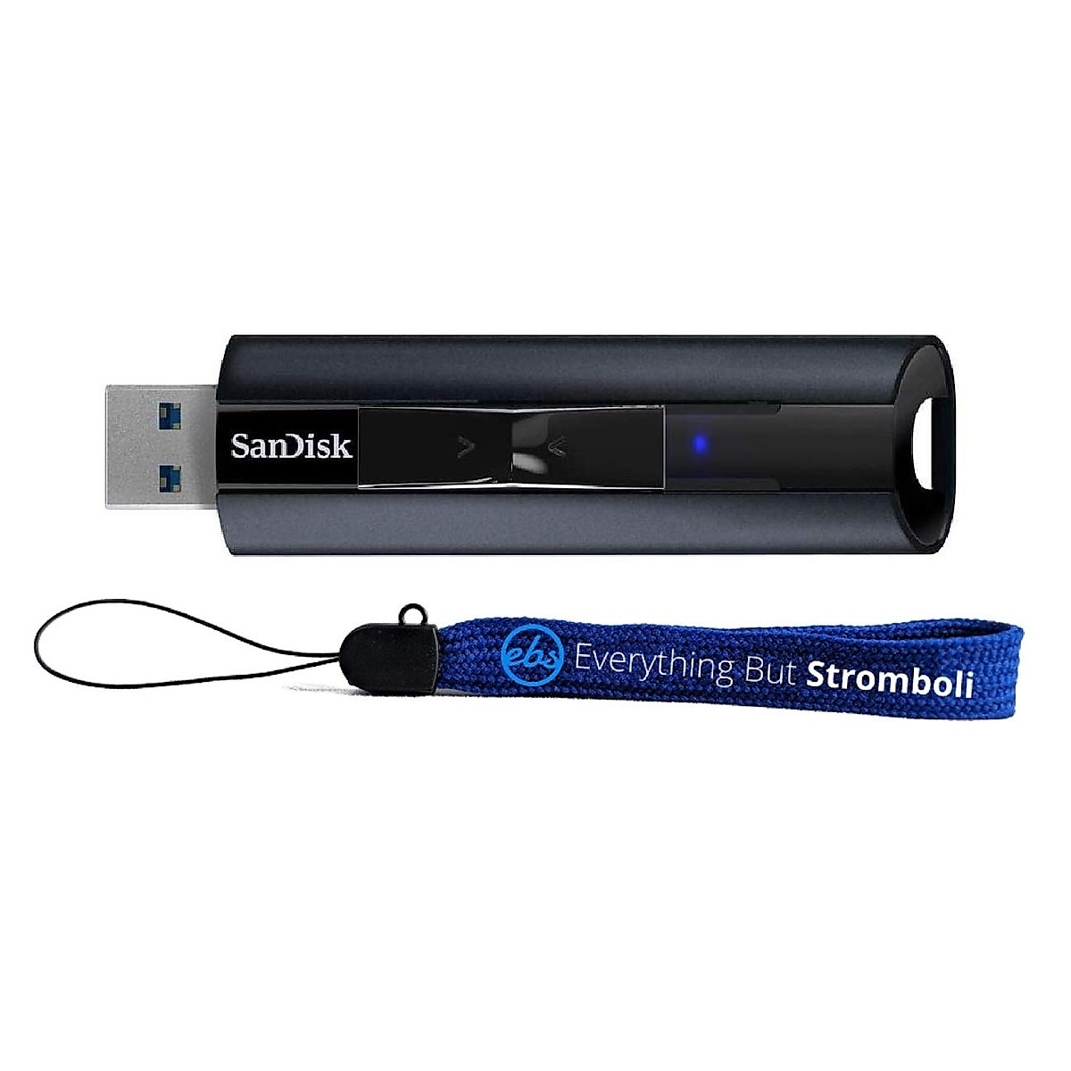 SanDisk 128GB Extreme PRO USB 3.2 Solid State Flash Drive for High Speed Transfer 420MB/s Read Speed - Works with Computers, Laptops (SDCZ880-128G-G46) Bundle with (1) Everything But Stromboli Lanyard