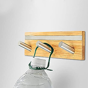 Bamboo Hook Wooden Bathroom Towel Coat Hooks Bathroom Towel Rail Rack Adhesive Rail Rack Hook Wall Mounted Wall Coat Rail Rack Hook Aisle Toilet Stainless Steel