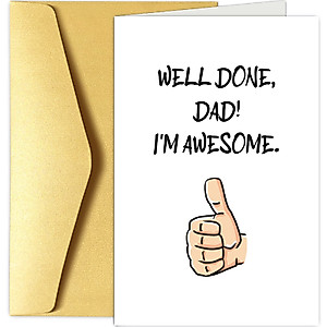 Chenive Funny Fathers Day Card, Happy Father’s Day Card from Son Daughter, Birthday Greeting Card for Daddy, Dad Thanks for Wiping My Bum