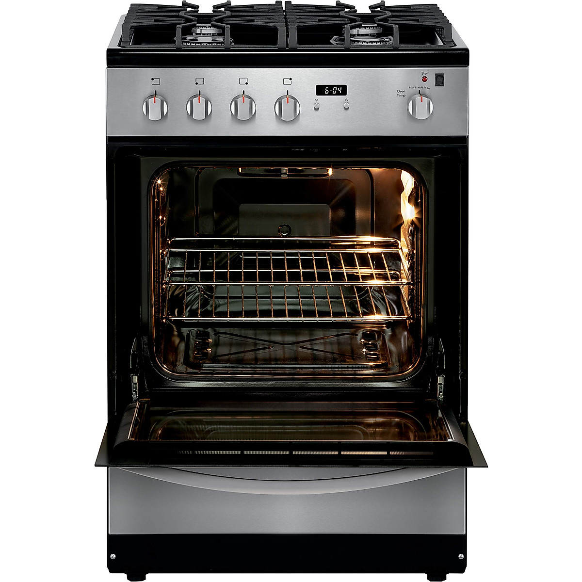 Frigidaire 24 in. 1.9 Cu. Ft. Gas Range in Stainless Steel with Continuous Cast Iron Grates, ADA Compliant