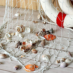 Natural Fishing Net Decor with Shells 79 Inch Beach Theme Decor for Party Home Bedroom Wall Hanging Fish Net Decorations