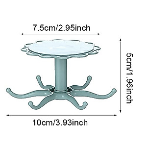 BLMIEDE 360 De Gree Rotatable Hook Six Cl Aw Kitchen Storage Wall Hanging Punching Seamless Hanger Strong Glue Hook Drying Rack Wall Mount Kitchen (Blue, One Size)