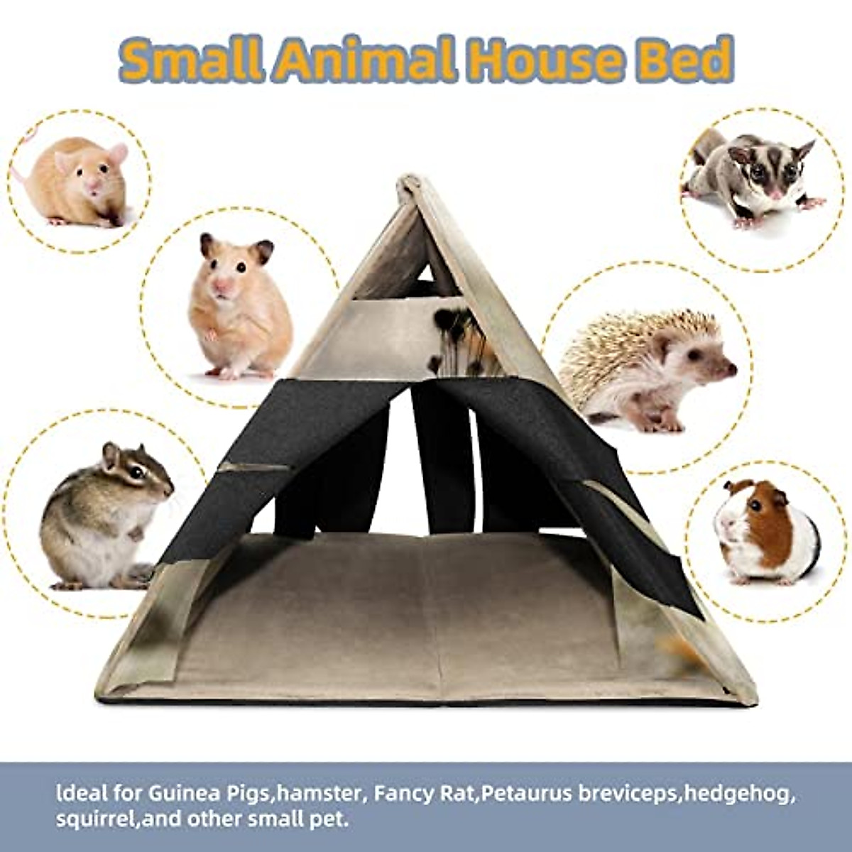 Y-DSIWX Guinea Pig Hideout House Bed, Peacock Pattern Rabbit Cave, Squirrel Chinchilla Hamster Hedgehog Nest Cage