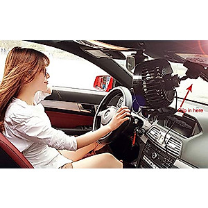 Alagoo Car Fan 6'' 12V Fan Cool Gadgets Clip Fan for Front Rear Seat Passenger Portable Car Seat Fan Electric Car Fans Quiet Car Air Conditioner with Cigarette Lighter Plug for Car/Vehicle SUV, RV