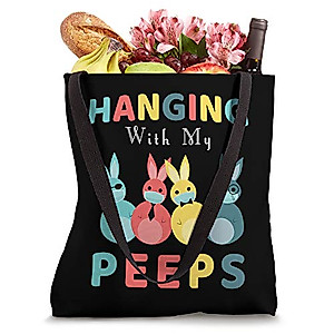 Hanging With My Peeps Colorful Bunny Easter day Gifts Tote Bag