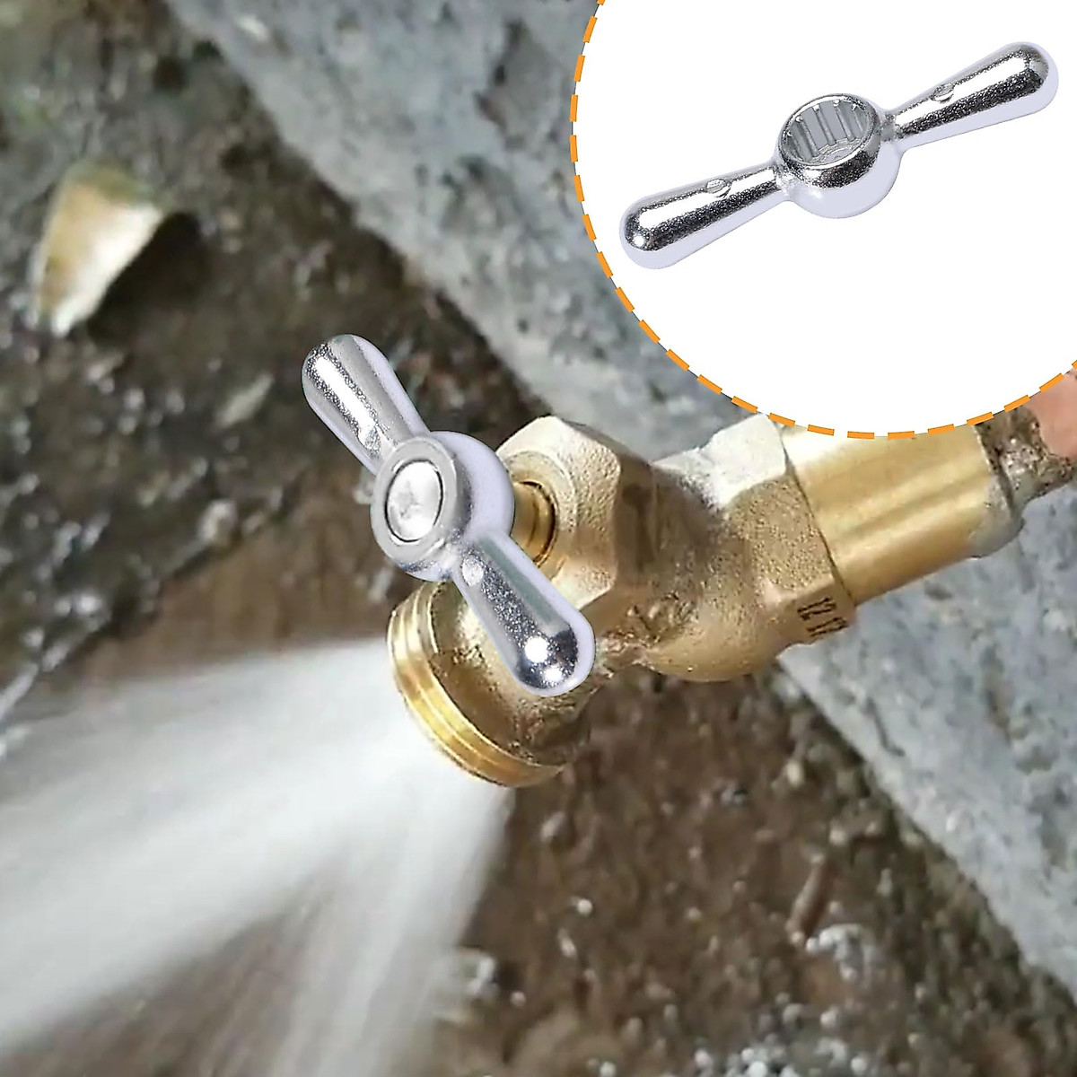 VIDABTE PP806-15 01-5097 Lawn Faucet Hose Bibb Tee Handle, Outdoor Faucet Handle for Plumb Pak, Hose Bib Handles Replacement 12 Point Broach (4 pcs)