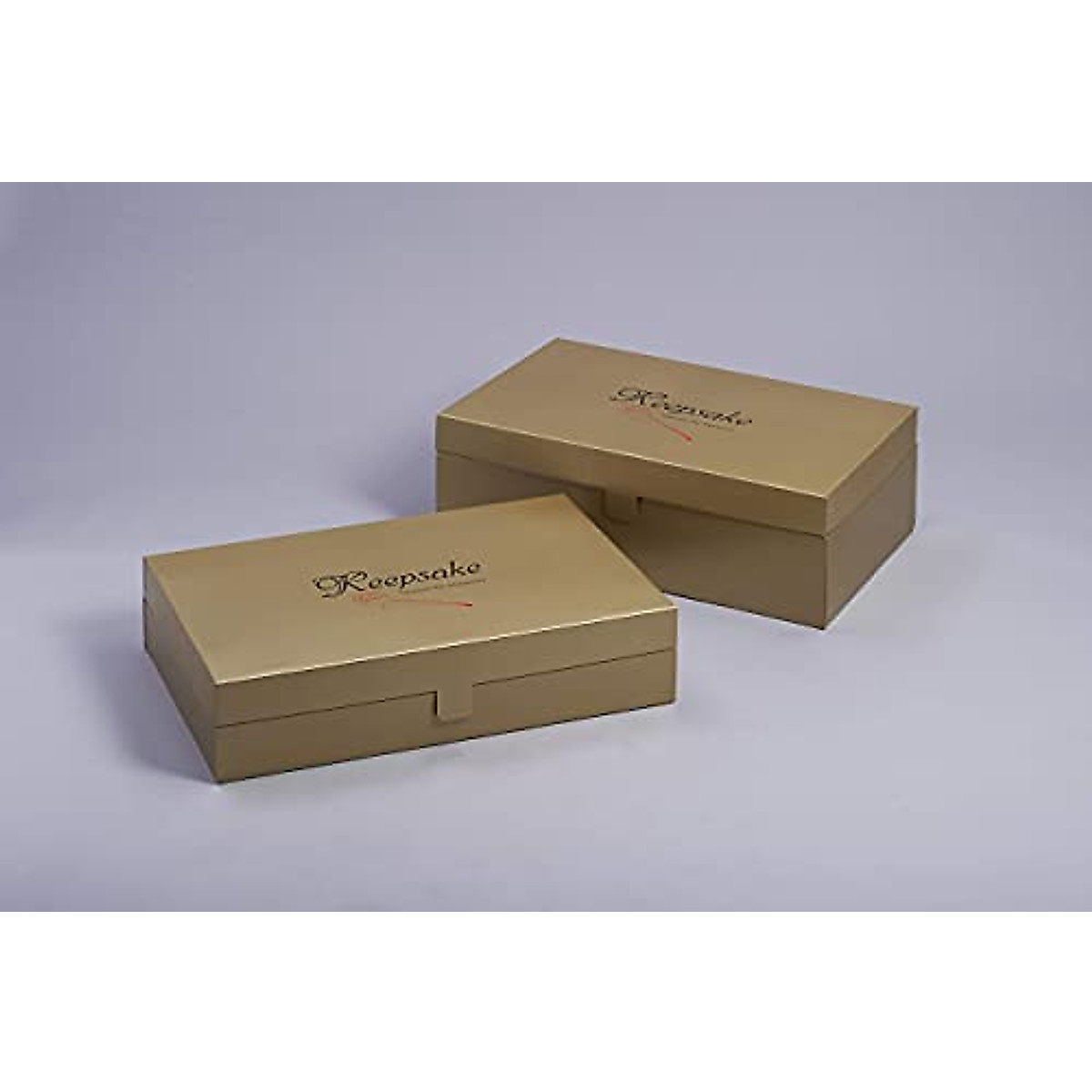 Foster-Stephens Large Gold Wedding Dress Preservation Kit | Stylish Wedding Gown Garment Storage Box | Closet Storage Organizer for Quilts, Gowns, Dresses, Family Heirlooms (Gold, Large)