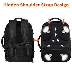 ZOMFELT Carry On Backpack, 45L Travel Backpacks for Men with 3 Packing Cubes, 17.3 Inch Laptop Backpack Flight Approved Carry On Bag for Travel, Water Resistant Expandable Business Weekender Bag