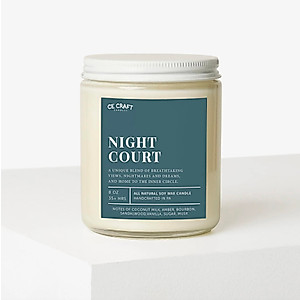 CE Craft Night Court Scented Candle - Gift for Her, Library Book Candle, Book Lover Gift, Acotar, A Court of Thorns and Roses, Manly Book Candle, Book Location Gift