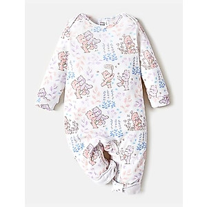 AdoraCute by PatPat Care Bears Baby Girl Boy Clothes 3-pack Long Sleeve Bodysuit Cotton Unisex Baby Rompers Set 3-6 Months