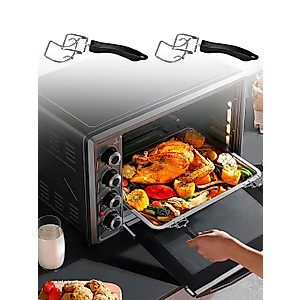 JUNTIANZE 2 Pcs Air Fryer Convection Toaster Oven Tray Extractor,Oven Tray Handle, Oven Rack Pull Tool,Grills Clip, Oven Clip,Be suitable for Air Fryer, Toaster Oven,Used to Quickly Remove