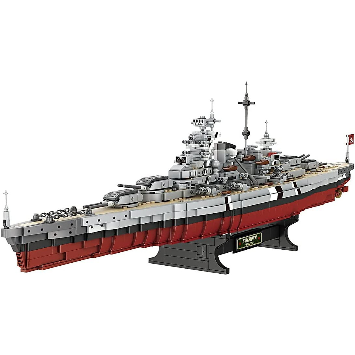 FULHOLPE Bismarck Class Battleship Building Blocks Set, MOC Military Warship Model Bricks Construction Toy Compatible with Major Brands - 2081 Pieces